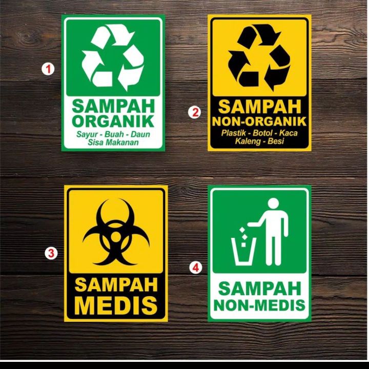stiker Sign 10x15. SAMPAH MEDIS/ NON MEDIS/ ORGANIK / NON ORGANIK ...