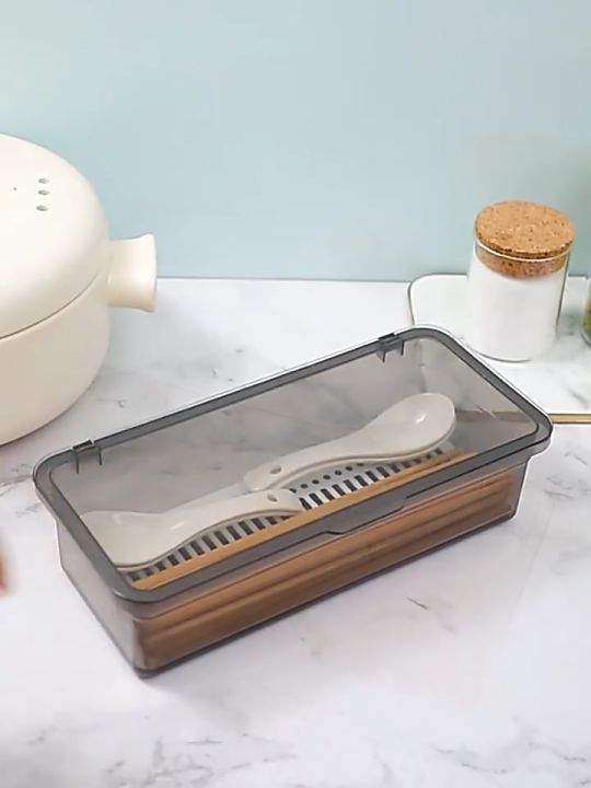 Chopstick Fork Spoon Organizer Storage Box Food Container Bekas Simpan ...