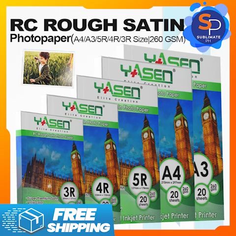 Yasen RC Rough Satin Photo Paper A4 Size 260GSM 20 Sheets(A3 / 5R / 4R ...