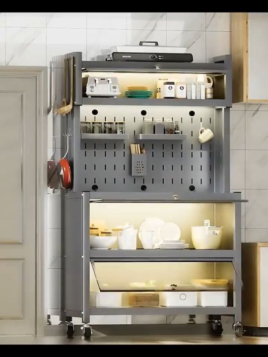 Kitchen cabinet Rack microwave oven rack Kitchen Storage Racks Shelf ...