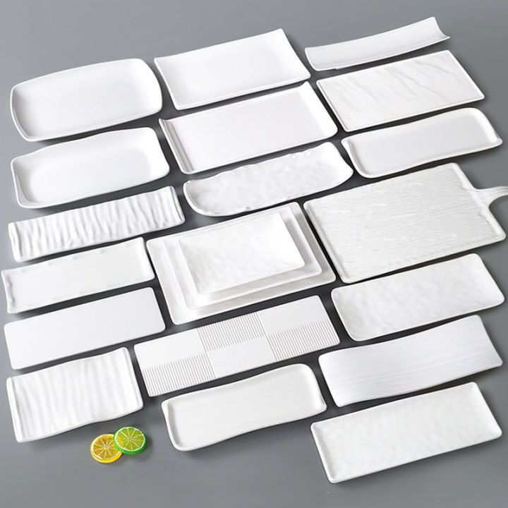 White Formal Dinnerware Rectangular Buffet Restaurant Commercial Use ...