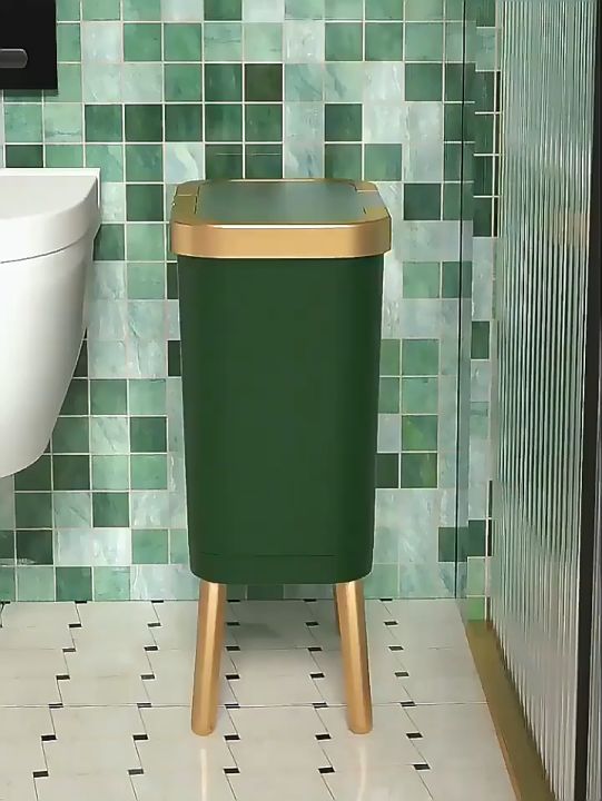 15L Luxury Golden Trash Can For Kitchen Bathroom Creative Quadruped ...
