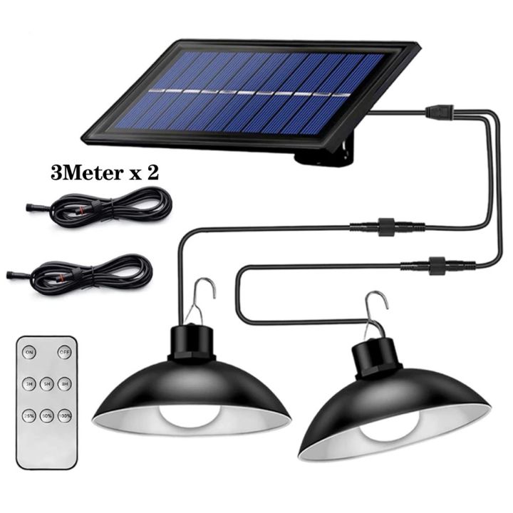 1/2 Head Outdoor Waterproof LED Solar Lights Hanging Solar Pendant Lamp ...