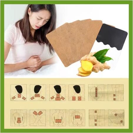 100pcs Ginger Patches Hot Compress Paster Body Pain Relief Patch for ...
