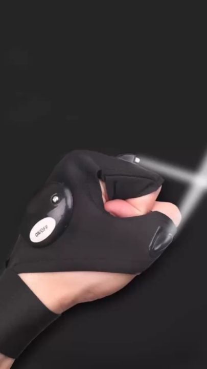 LED Flashlight Gloves Magic Strap Fingerless Gloves | Lazada PH
