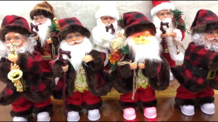 Boneka Santa Elektrik Gerak Lampu Musik 30cm Kado Natal Pajangan ...