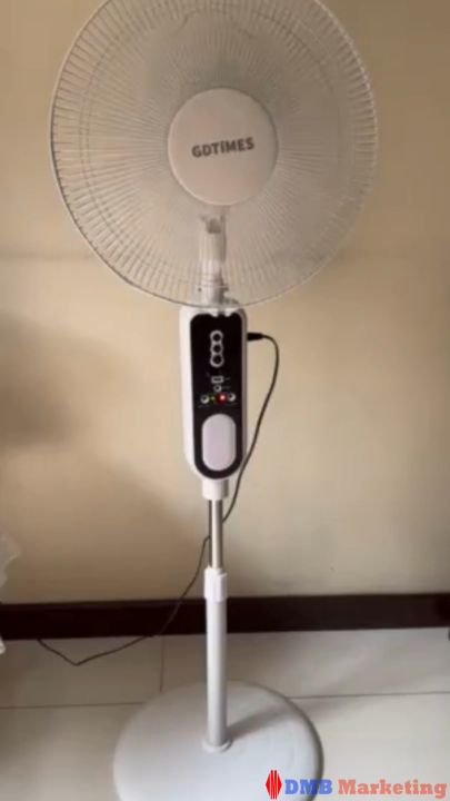 GD Times Solar and Rechargeable Stand Fan 16 inches GD8036 | Lazada PH