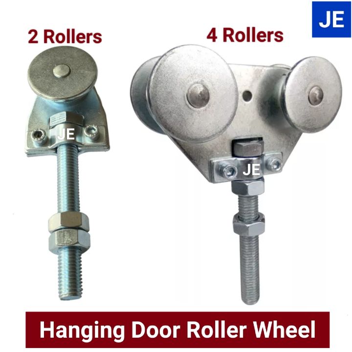 ☑️ JE Heavy Duty Steel Hanging Door Roller Wheel, 2 Rollers or 4 ...