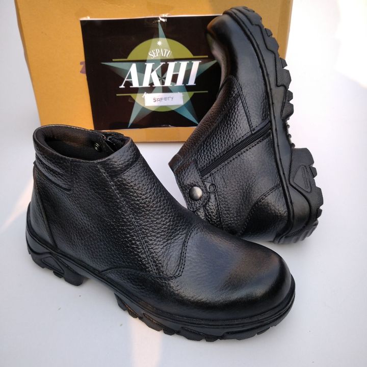 Sepatu Safety Booth Kings Akhi Resleting Kulit Ujung Besi | Lazada ...