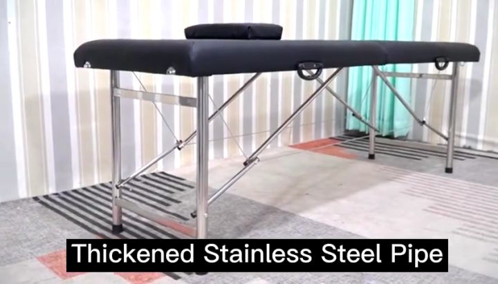Foldable Stainless Massage Bed Pillow Tattoo Table Portable Beauty Spa Facial Bed 1806065cm