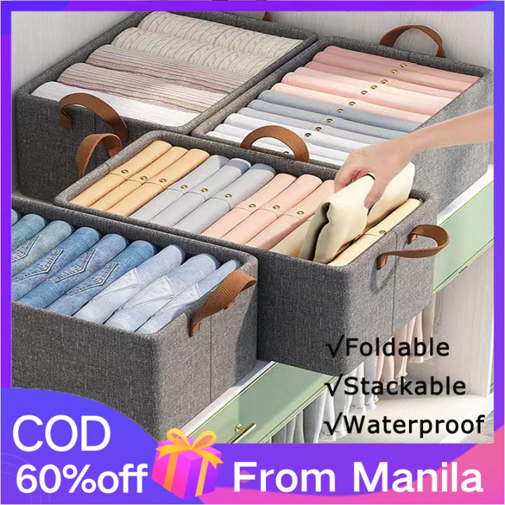 Clothes Organizer Foldable Wardrobe Storage Box Washable Stackable ...