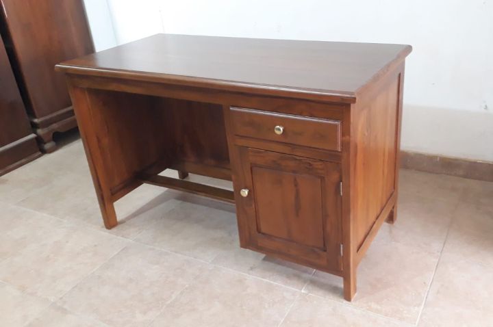 MEJA KANTOR / MEJA GURU KAYU JATI ASLI JEPARA | Lazada Indonesia