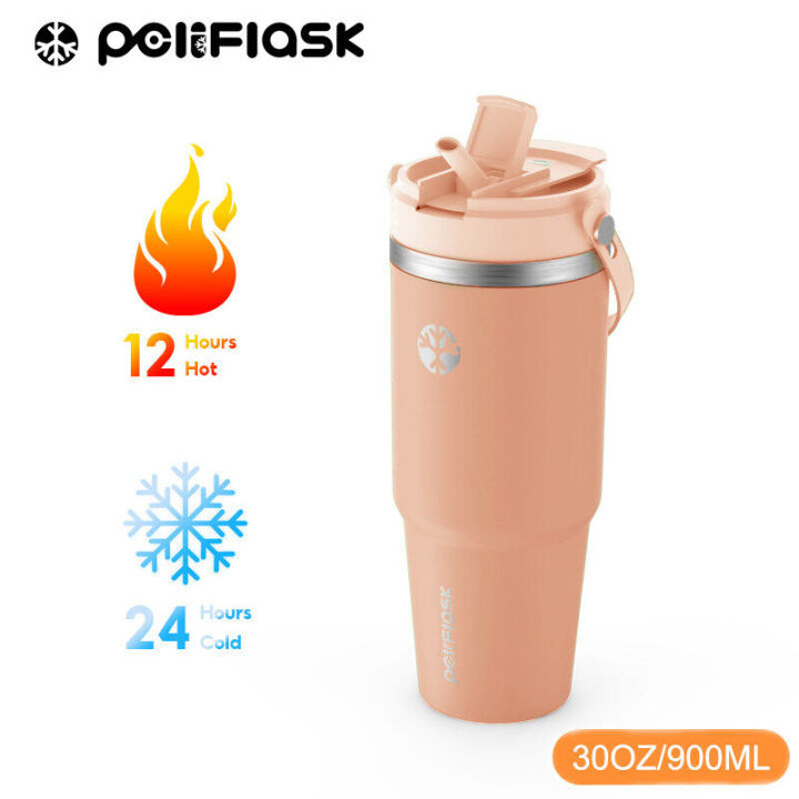 Peliflask 600ML/900ML/1050ML แก้วเก็บอุณหภูมิ แก้วเก็บร้อน24ชม แก้วเก็บความเย็น สแตนเลส 304 ...
