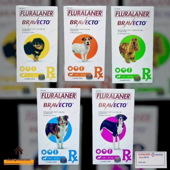 BRAVECTO Fluralaner Chewable Tablet for Dog (1tablet with free sticker ...