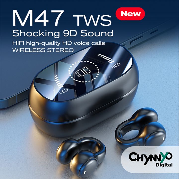 New M47 TWS Bone Conduction Wireless Headphones Noise Bluetooth 5.3 ...
