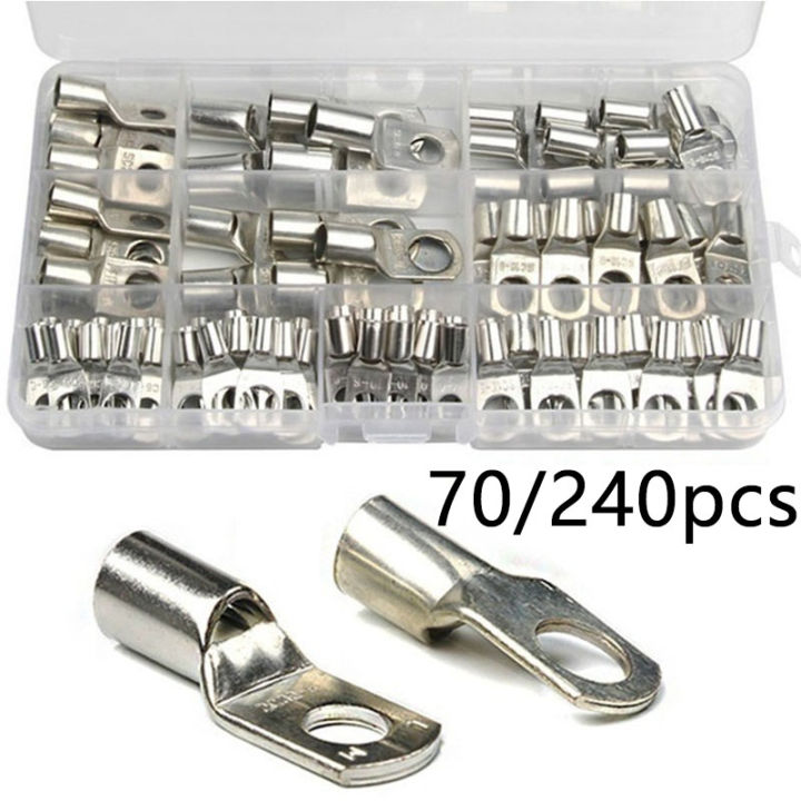 70/240PCS Ring Terminal Cable Shoes Lugs 35mm2 Tinned Copper Lug Wire ...