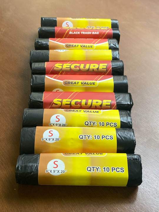 Black Trash Bag/ Small/ 9”x 9” x 20” / 10 pcs per roll | Lazada PH
