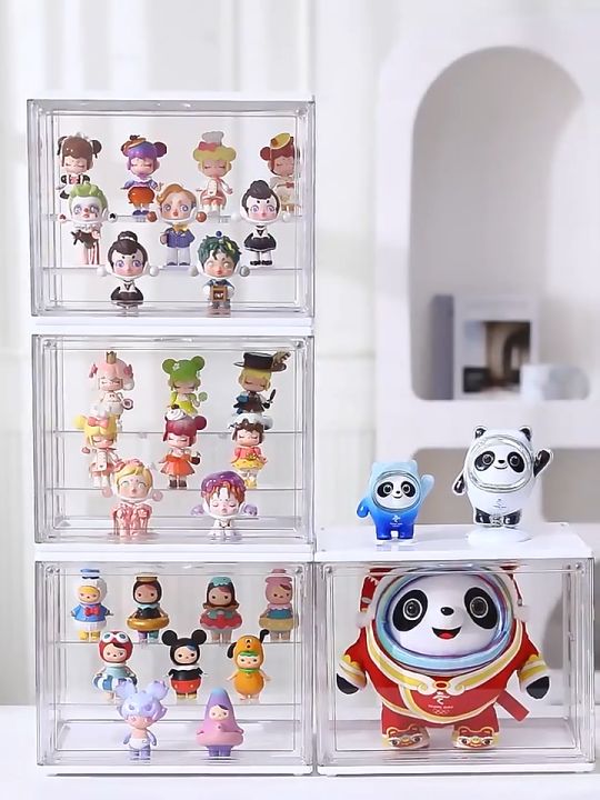 Acrylic Clear Display Box Doll Storage Organizer, Stackable Show Case ...