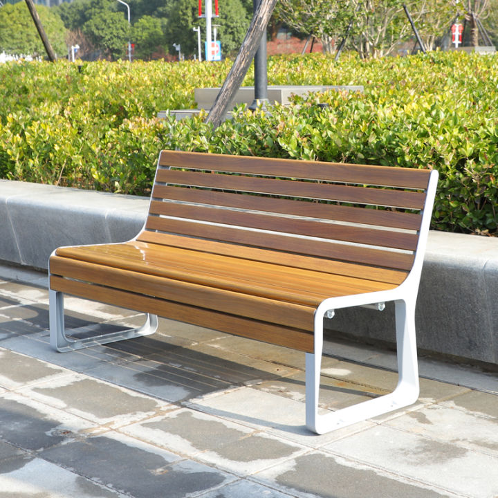 Modern Simple Park Bench Outdoor Wooden Bench Anti-corrosion Wood ...