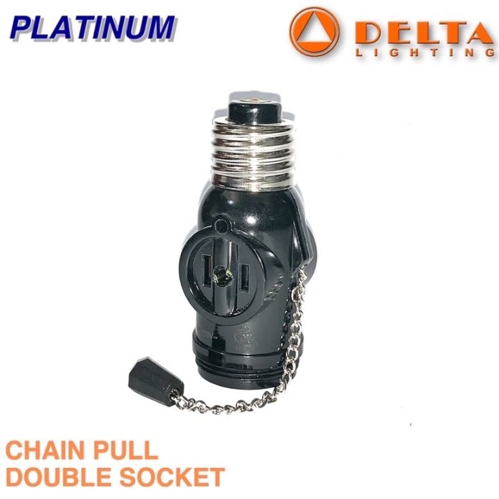 Chain Pull 2-in-1 Double Socket with Bulb Receptacle and Outlet | DELTA ...