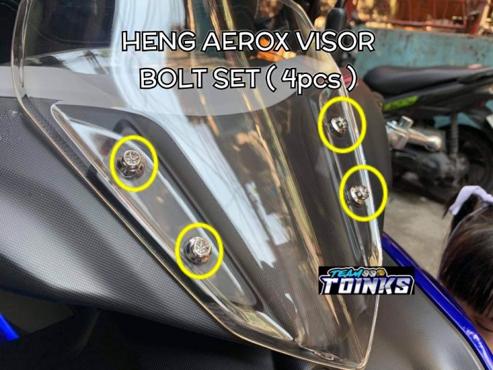 HENG VISOR BOLT FOR AEROX V1 / AEROX V2 ( 4pcs ) | Lazada PH