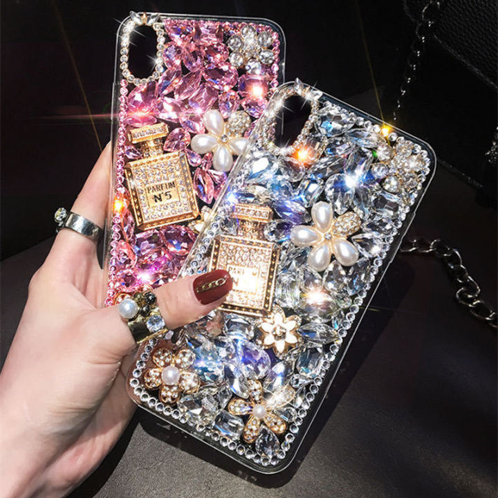Luxury Diamond perfume bottle Phone Case For Samsung Galaxy S25 S24 S23 ...