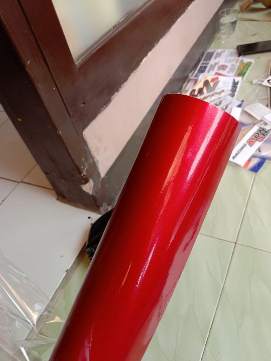 sticker skotlet warna merah candy mengkilat | Lazada Indonesia