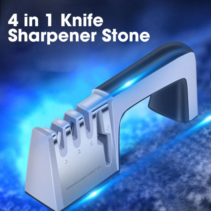 4 In 1 Knife Sharpener 3-Stage Knife Sharpener Manual Kitchen Knife ...