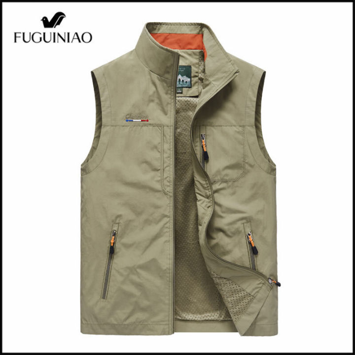 FUGUINIAO sleeveless jacket vest Korean retro style handsome trend all ... FUGUINIAO sleeveless jacket vest Korean retro style handsome trend all ...