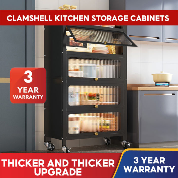 Cabinets with door kitchen racks Carbon Steel Multi-layer Cupboards ...