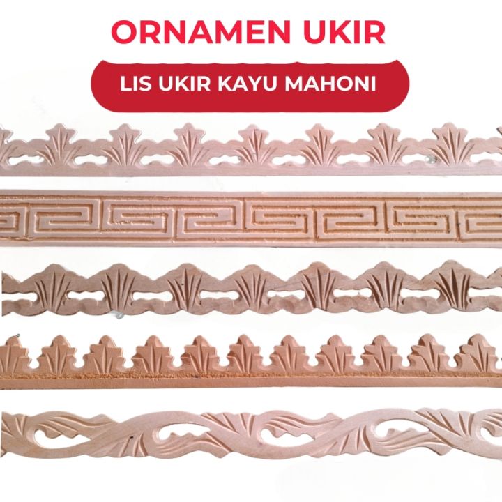 Ornamen Ukir Kayu Mahoni Asli Tempel 120 Cm | Lis Kayu Ukir Mahoni ...