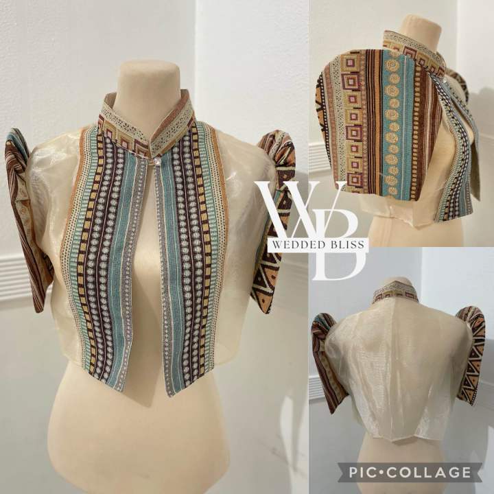 Modern Filipiniana Bolero Ethnic Design — Mestiza sleeves | Lazada PH