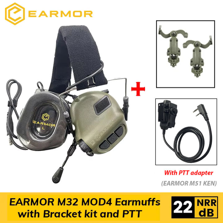 EARMOR M32 MOD4 Shooting Earmuffs Tactical Noise Reduction Headset with ...