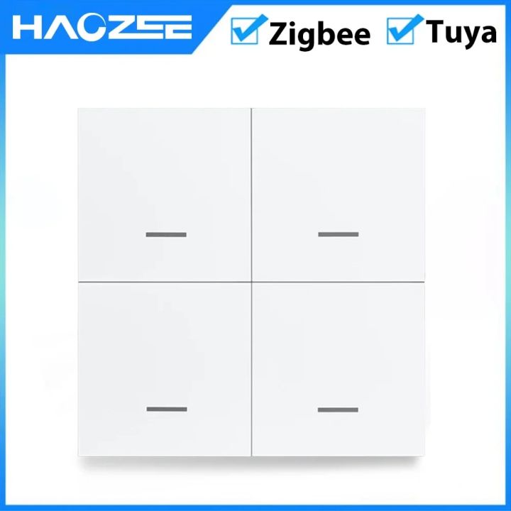 Tuya Smart ZigBee Switch 4 Gang Scenario 12 Scene Switch Push Button Controller Support DeCONZ ...