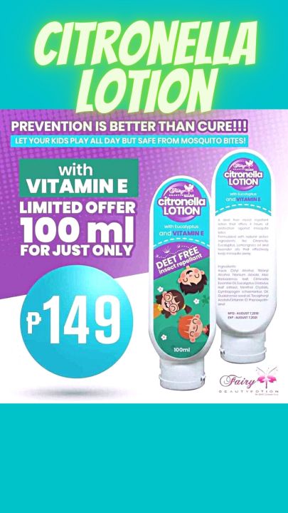 Citronella Lotion with Eucalyptus & Vitamin E Deet Free Insect ...