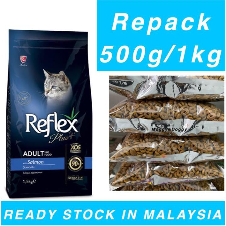 Repack 1kg Reflex Plus Adult Cat Salmon 1kg🔥(READY STOCK/FAST SHIPPING ...
