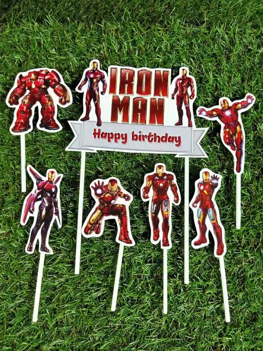 Topper cake iron man happy birthday hiasan kue ulang tahun | Lazada ...