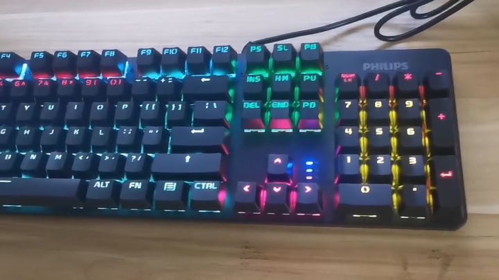 Philips 100% Mechanical Gaming Keyboard with Rainbow LED（apk8404 black ...