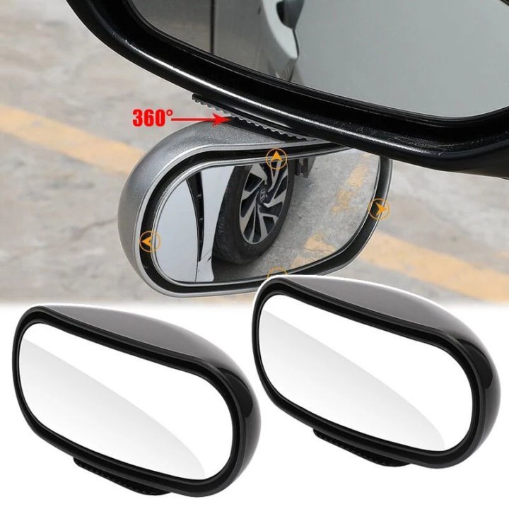 Car Mirror 360 Degree Adjustable Wide Angle Side Rear Mirrors Blind ...
