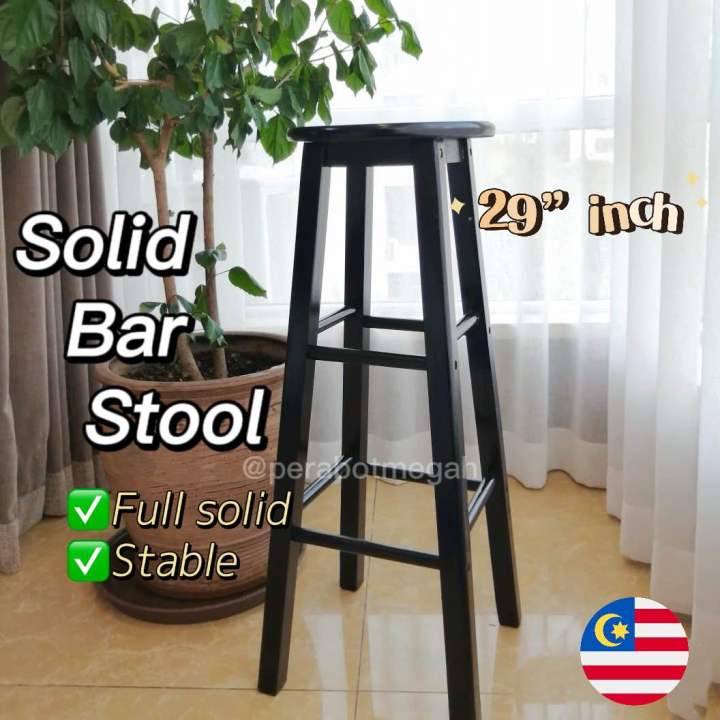 Round Stool |18 inch | 29 inch | 100% Solid Wood | Ready Stock | Lazada