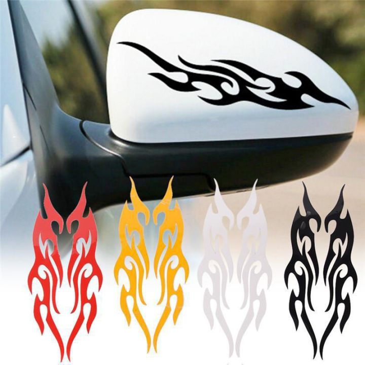 Diy motorcycle helmet Sticker Modified Flame Car Stickers Rearview ...