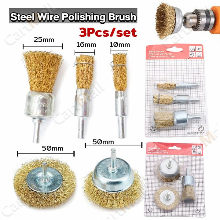 Steel Wire Polishing Wheel Grinder Cleaning Gold Tone Crimped Brush ...