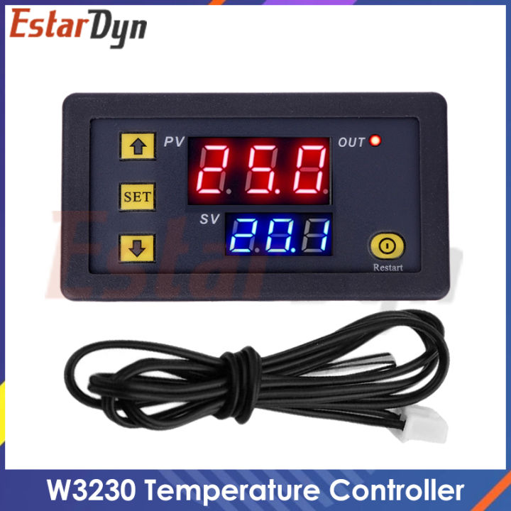 W3230 12V 24V AC110-220V Probe line 20A Digital Temperature Control LED Display Thermostat With ...