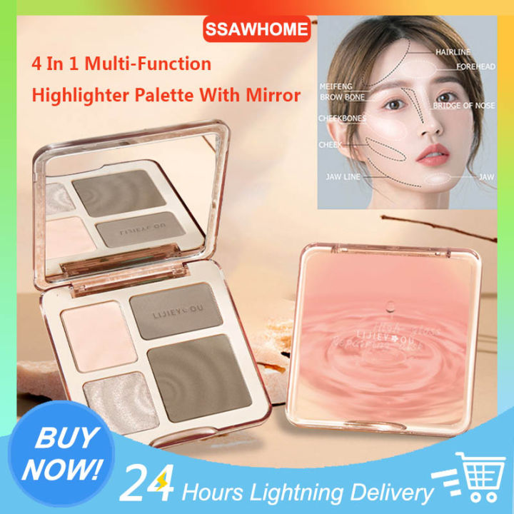 4 In 1 Multi-Function Highlighter Palette With Mirror Facelift ...