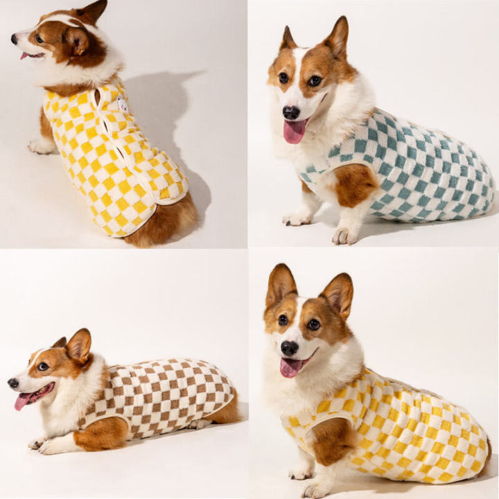 Kogi Dog ฤดูหนาว ผ้าขนแกะ เรียงรายหนา อุ่น เสื้อกั๊ก ตุ๊กตาเสื้อผ้า ...