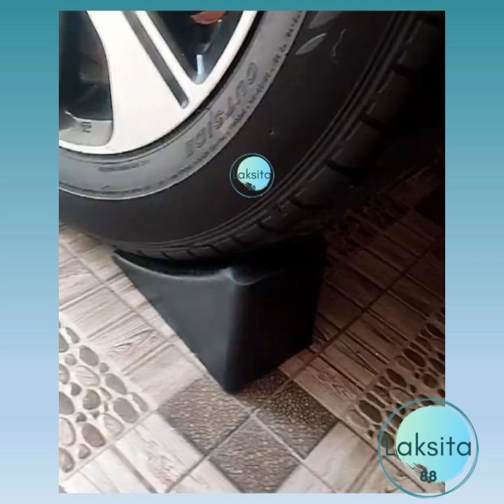 KARET GANJALAN PARKIR BAN GANJALAN MOBIL RUBBER WHEEL PARKING CHOCK ...