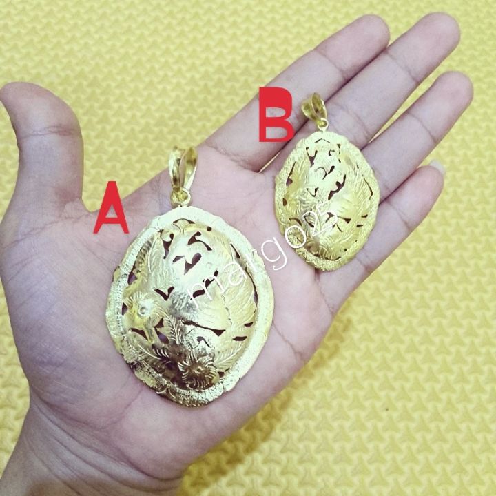 Liontin Daun ukuran besar dan sedang Lapis mas MURNI 24k PERHIASAN DAN ...