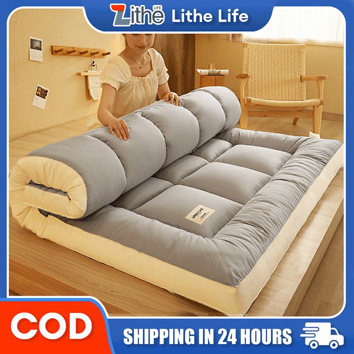 Velvet Mattress Thicker Foam Matress Topper Foldable Singlefull Double