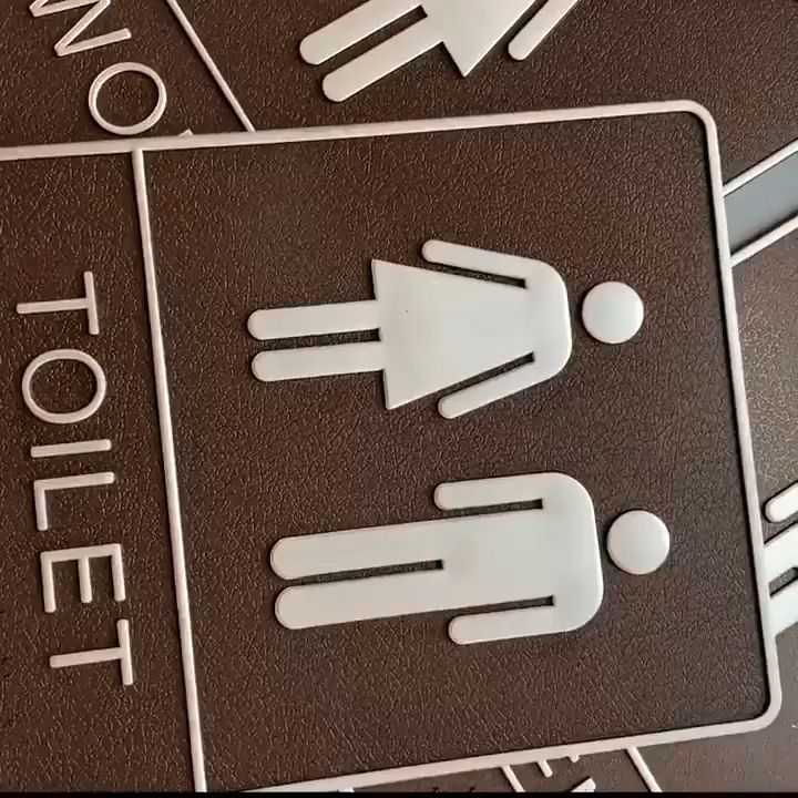 Toilet Sign WC Man Woman Restroom Sign Self Adhesive Public Toilet Sign ...