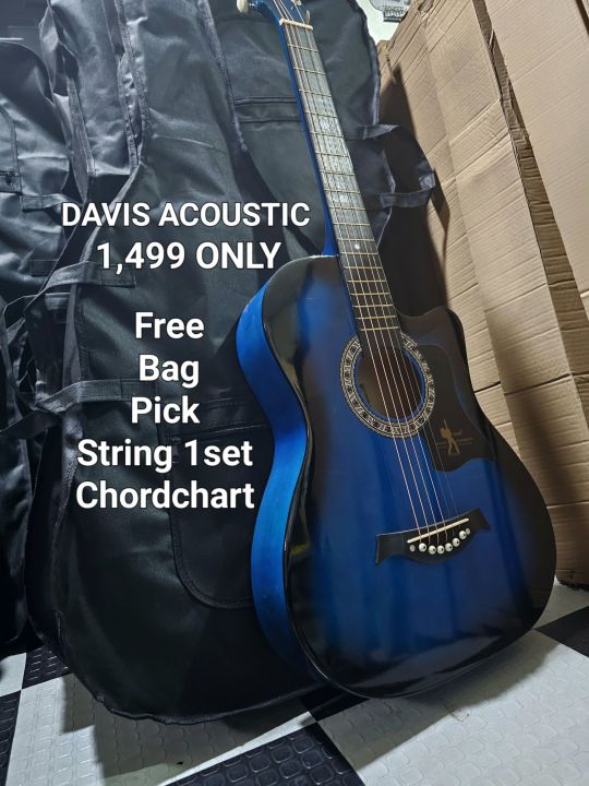 Davis acoustic Guitar (blue) | Lazada PH